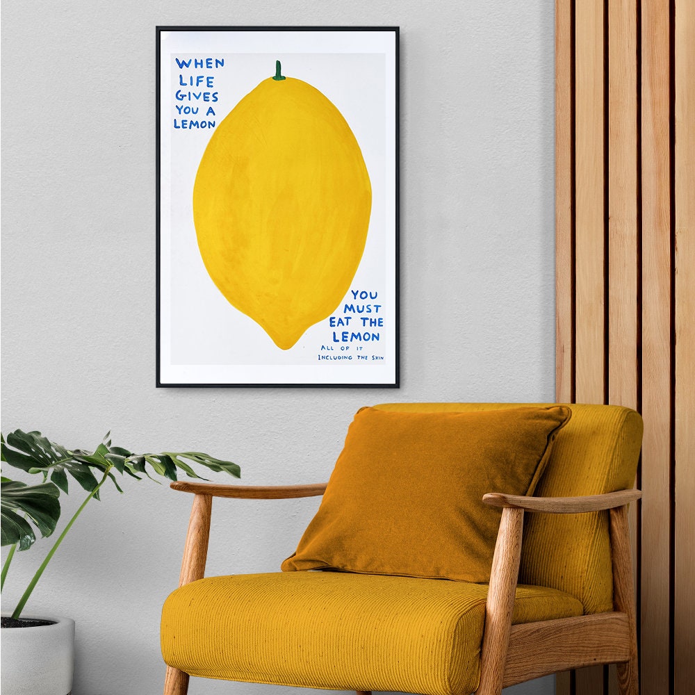 When Life Gives You A Lemon Poster, Lemon Abstract Poster, Movie Art ...