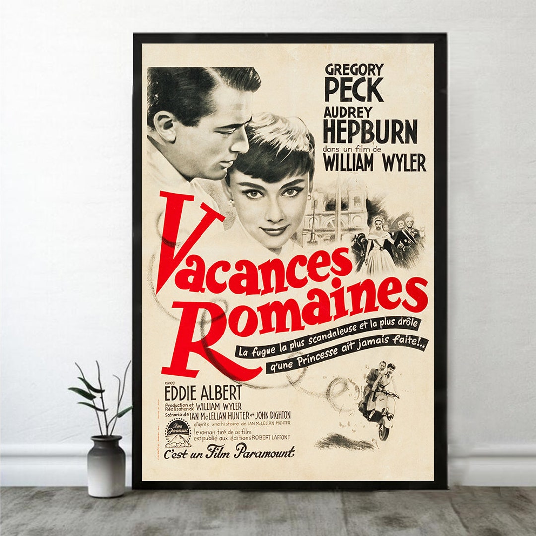Roman Holiday Movie Poster, Vintage Poster, Movie Art Printing, Wall ...