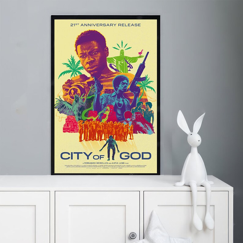 City of God Movie Poster, Vintage Poster, Movie Art Printing, Wall Art ...