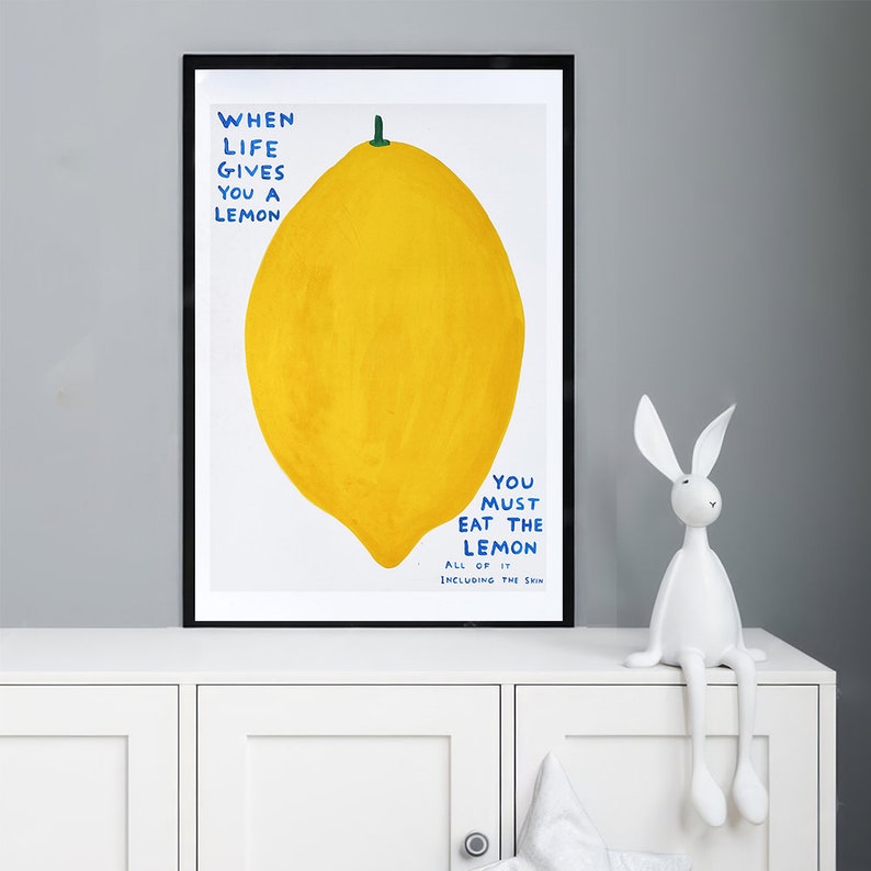 When Life Gives You A Lemon Poster, Lemon Abstract Poster, Movie Art ...