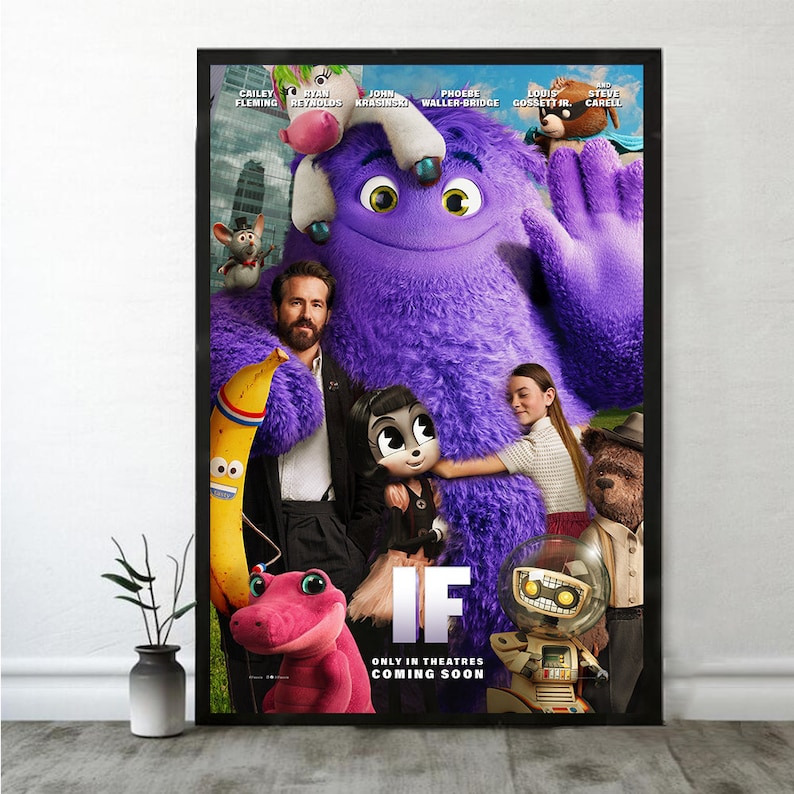 IF 2024 Comedy Movie Poster, Vintage Poster, Movie Art Printing, Wall ...