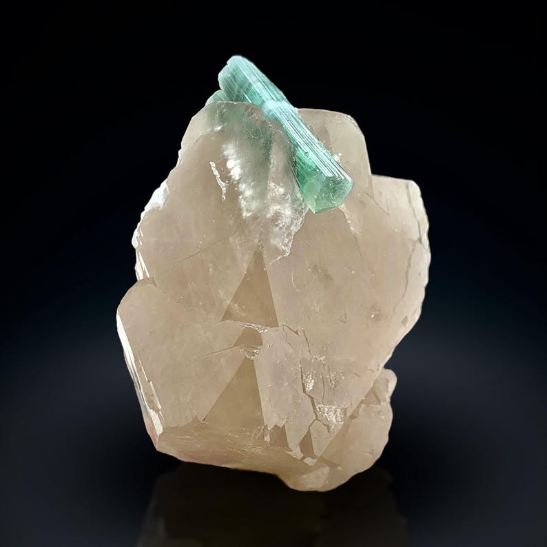 Blue Tourmaline on Smoky Quartz | Afghanistan Crystal Specimen - Etsy