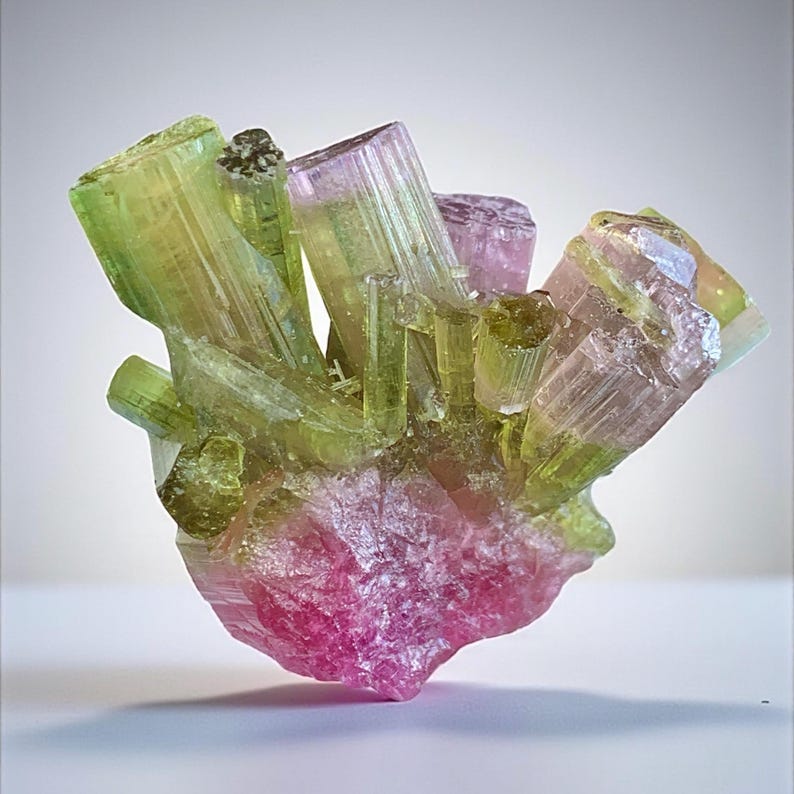 Rare Natural Bi-color Tourmaline Crystal Cluster | 17g | Paprok ...