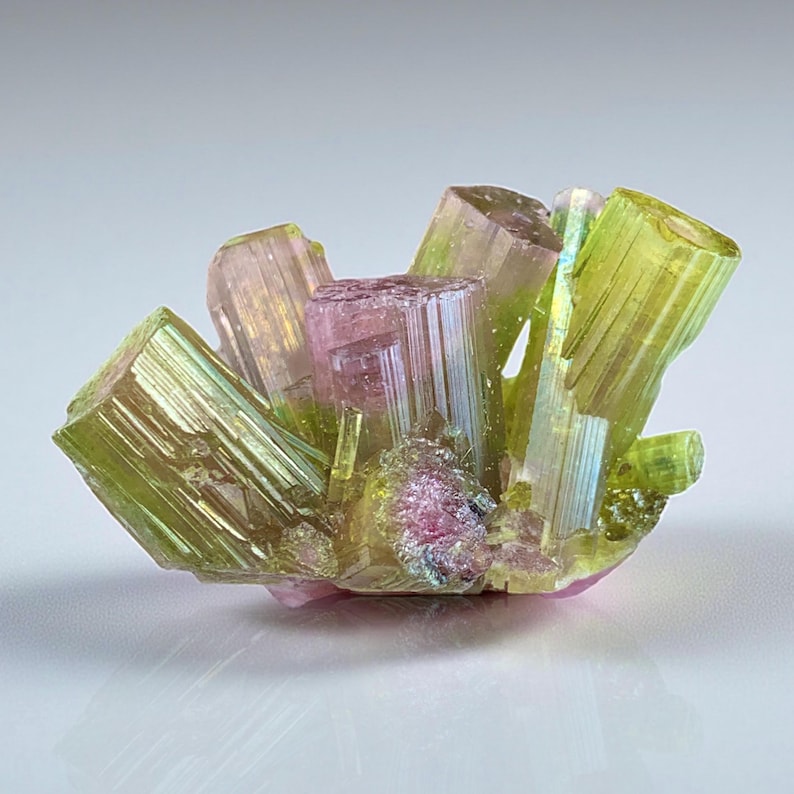 Rare Natural Bi-color Tourmaline Crystal Cluster | 17g | Paprok ...