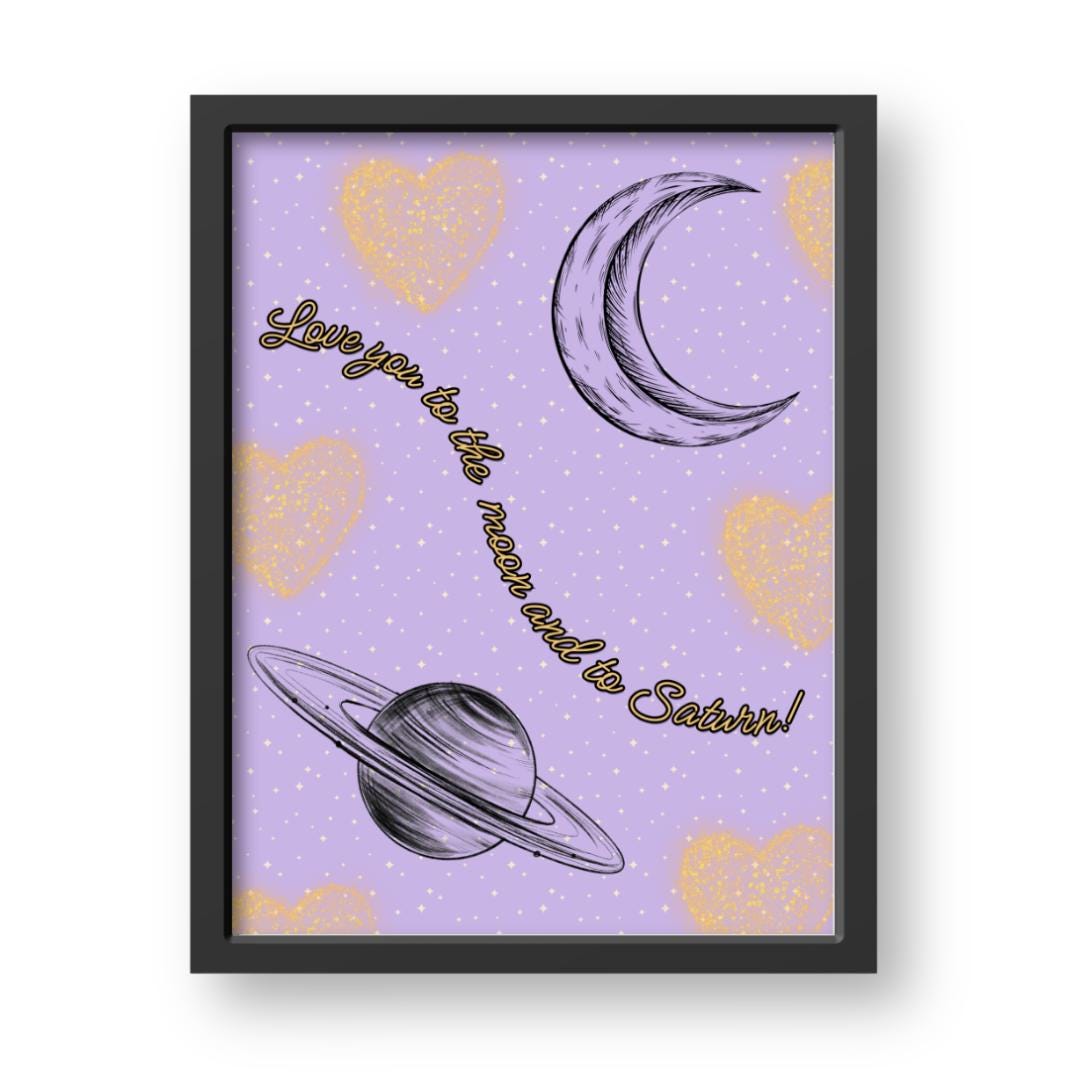 Taylor Swift Purple, Black and Gold Seven "love You to the Moon and to ...