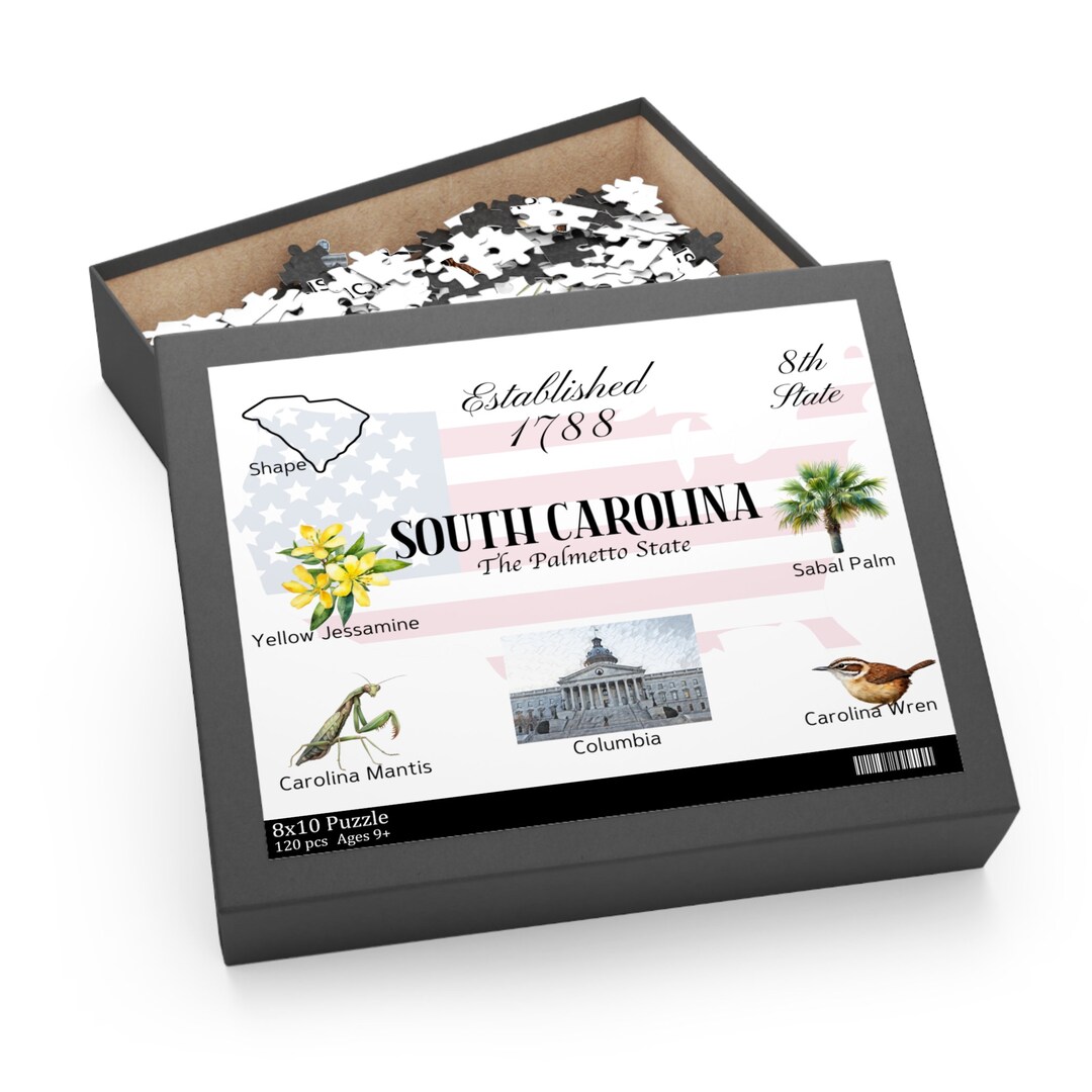 South Carolina Puzzle (120, 252, 500-piece) - Etsy