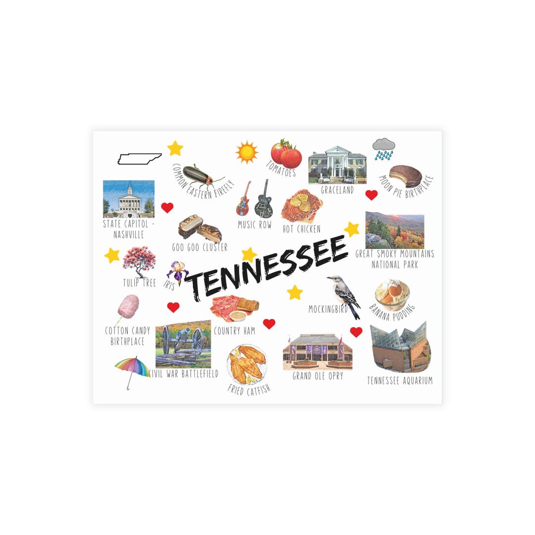 Tennessee - Postcard Bundles (envelopes Not Included) - Etsy