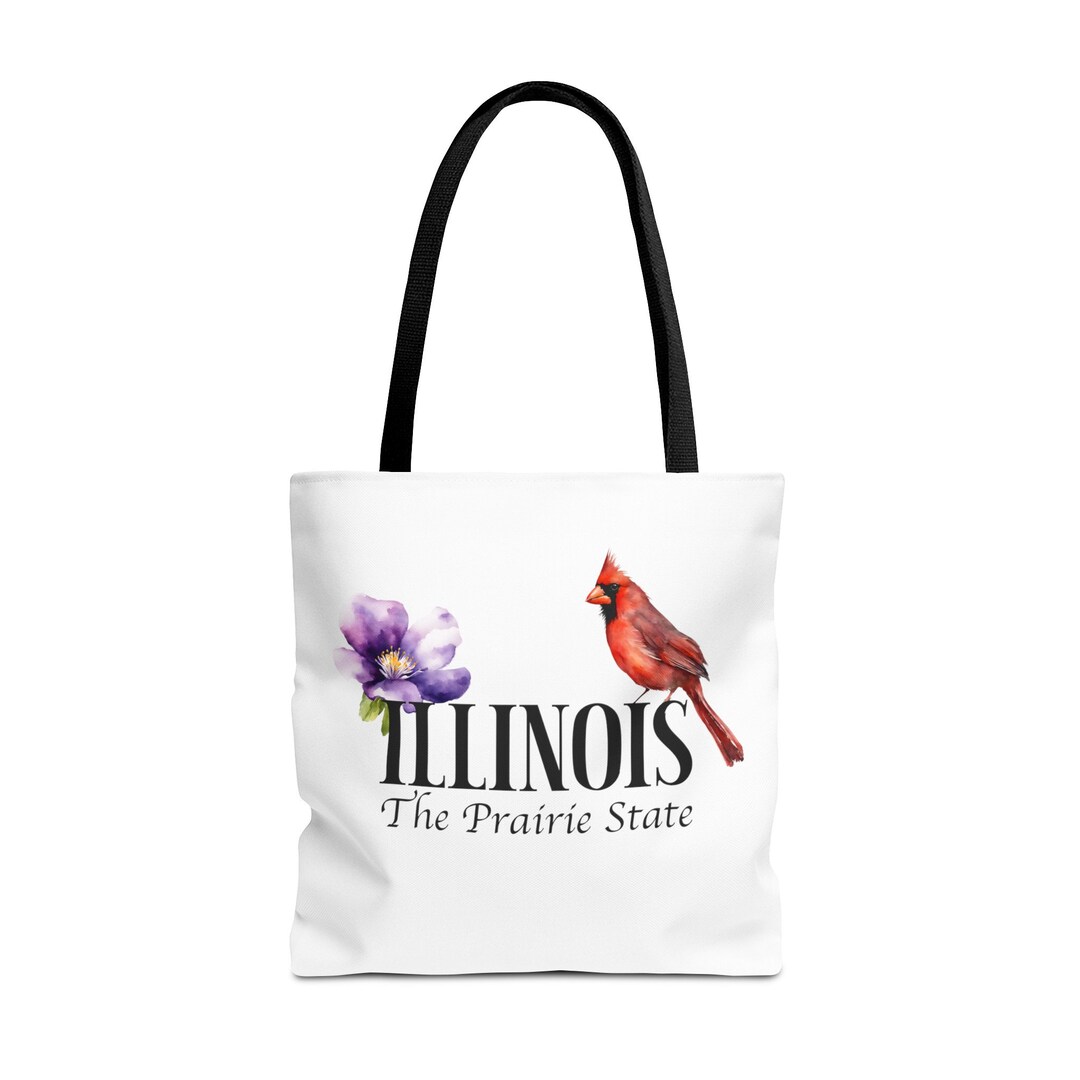 Illinois State Nickname, Bird, and Flower Tote Bag - Etsy