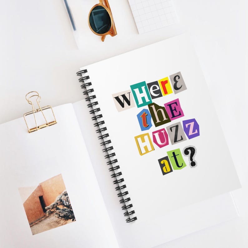 Colorful Spiral Notebook - Where the Huzz At? | Perfect for Journaling ...