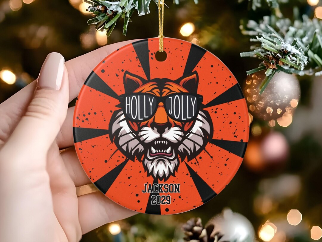 Custom Tiger Mascot Christmas Ornament Tiger Personalized Christmas ...