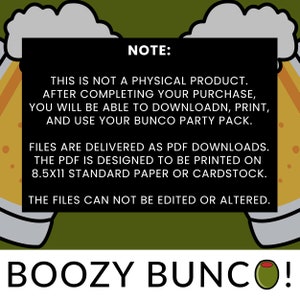 Boozy Bunco Party Pack - Etsy