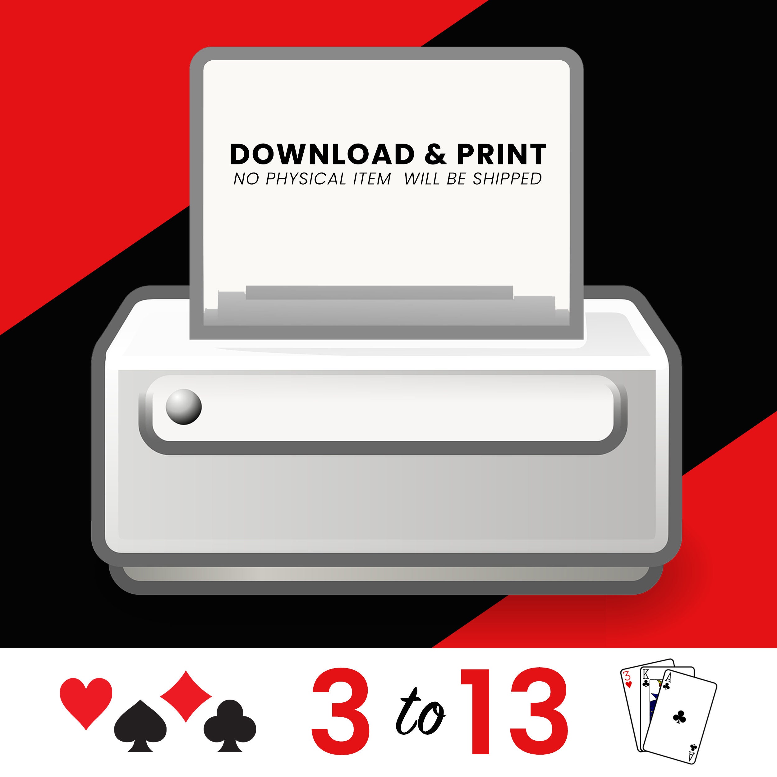 3 to 13 Card Game Score Cards - Etsy