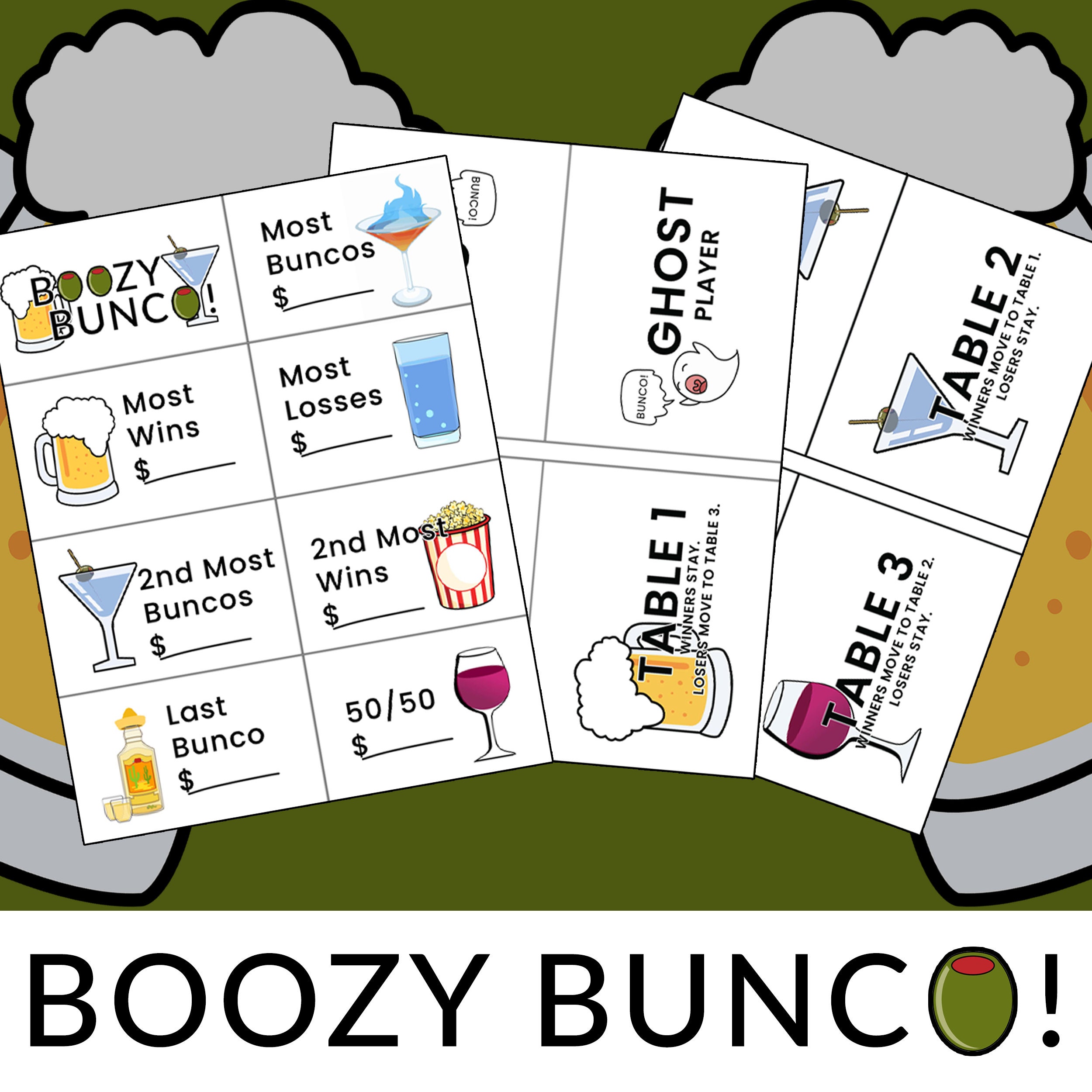Boozy Bunco Party Pack - Etsy