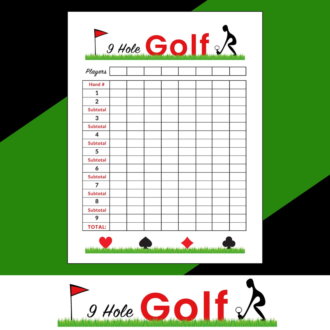 Golf Card Game Score Cards and Instructions - Etsy