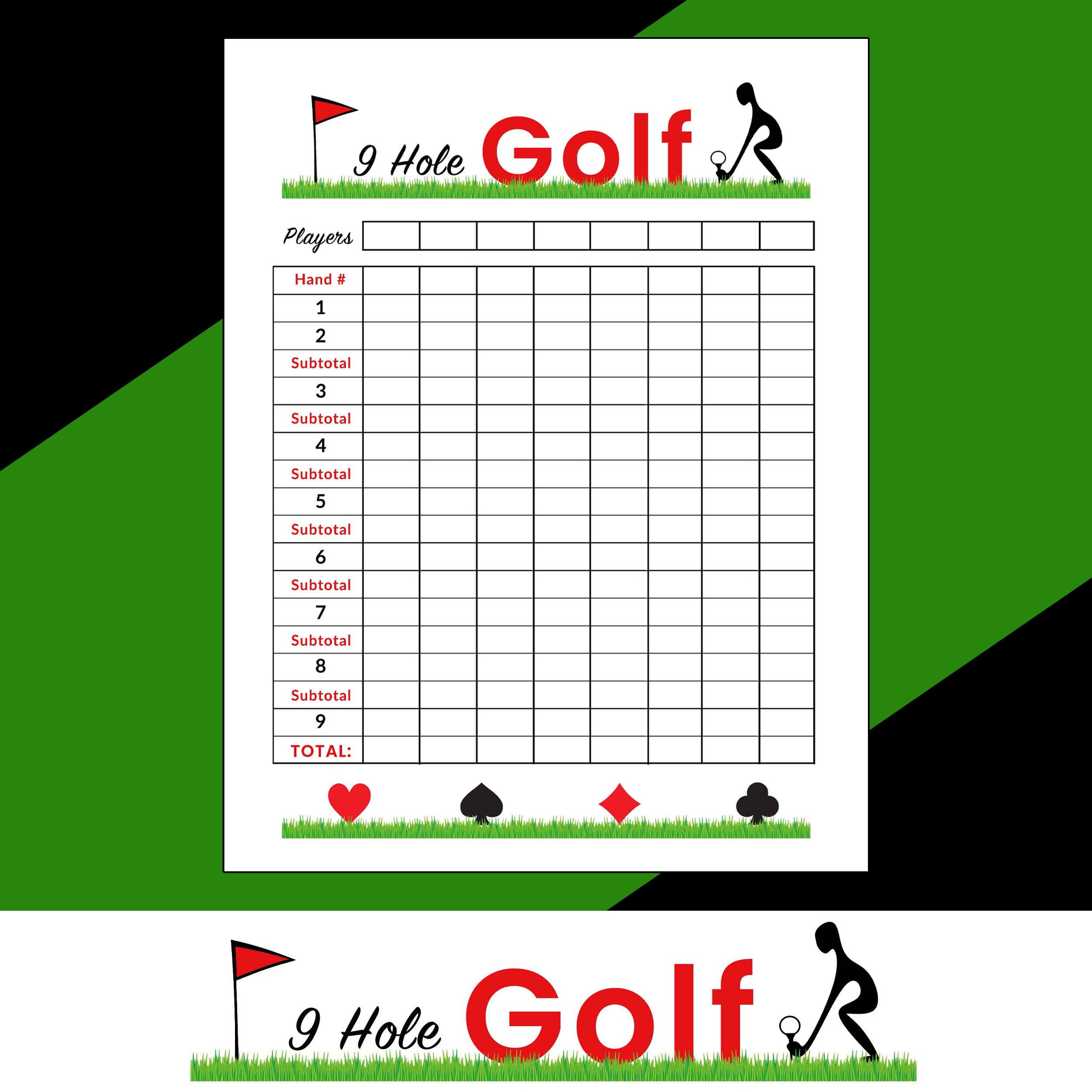 Golf Card Game Score Cards and Instructions - Etsy