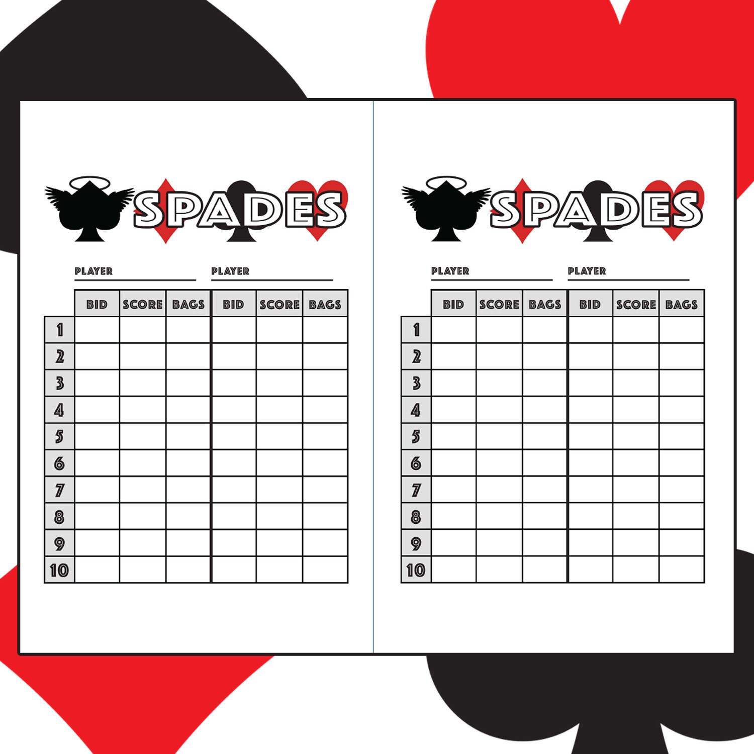 Spades Score Sheets - Etsy