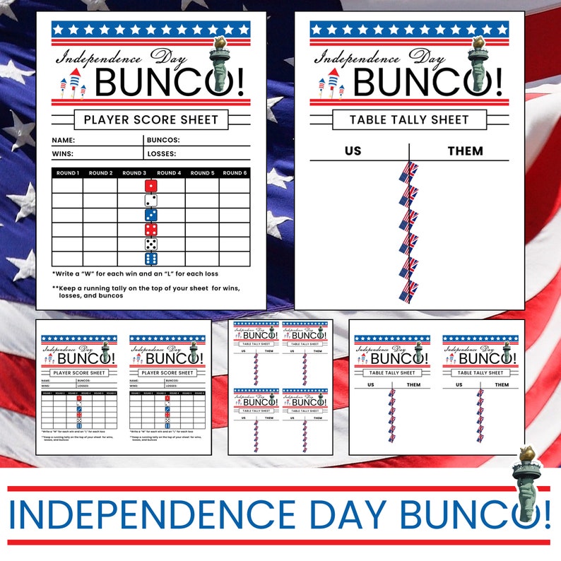 Independence Day Bunco Pack - Happy 4th of July! - Etsy