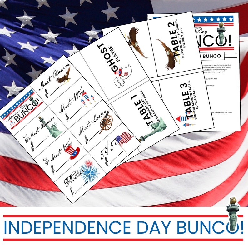 Independence Day Bunco Pack - Happy 4th of July! - Etsy