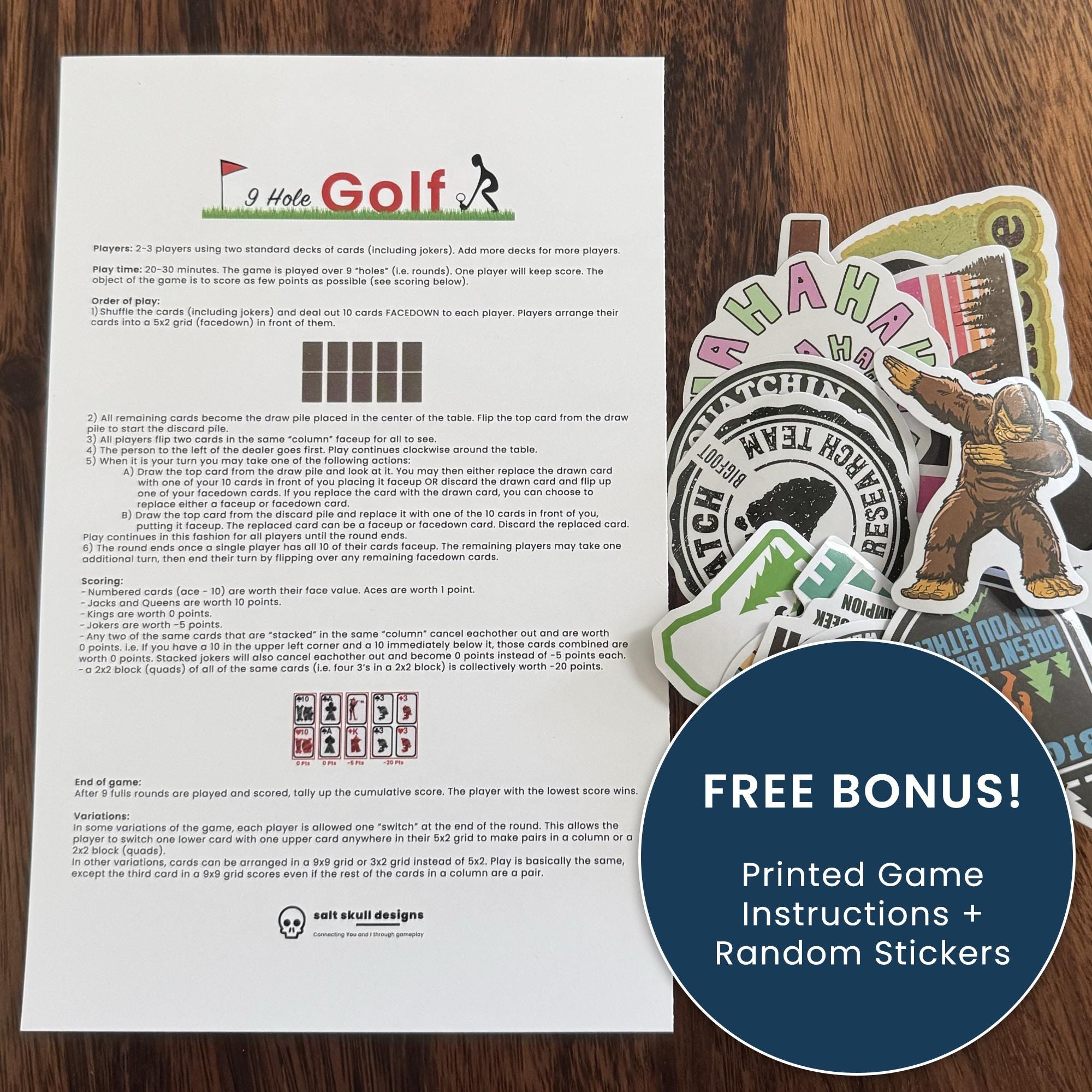 9 Hole Golf Card Game Score Pads - Etsy