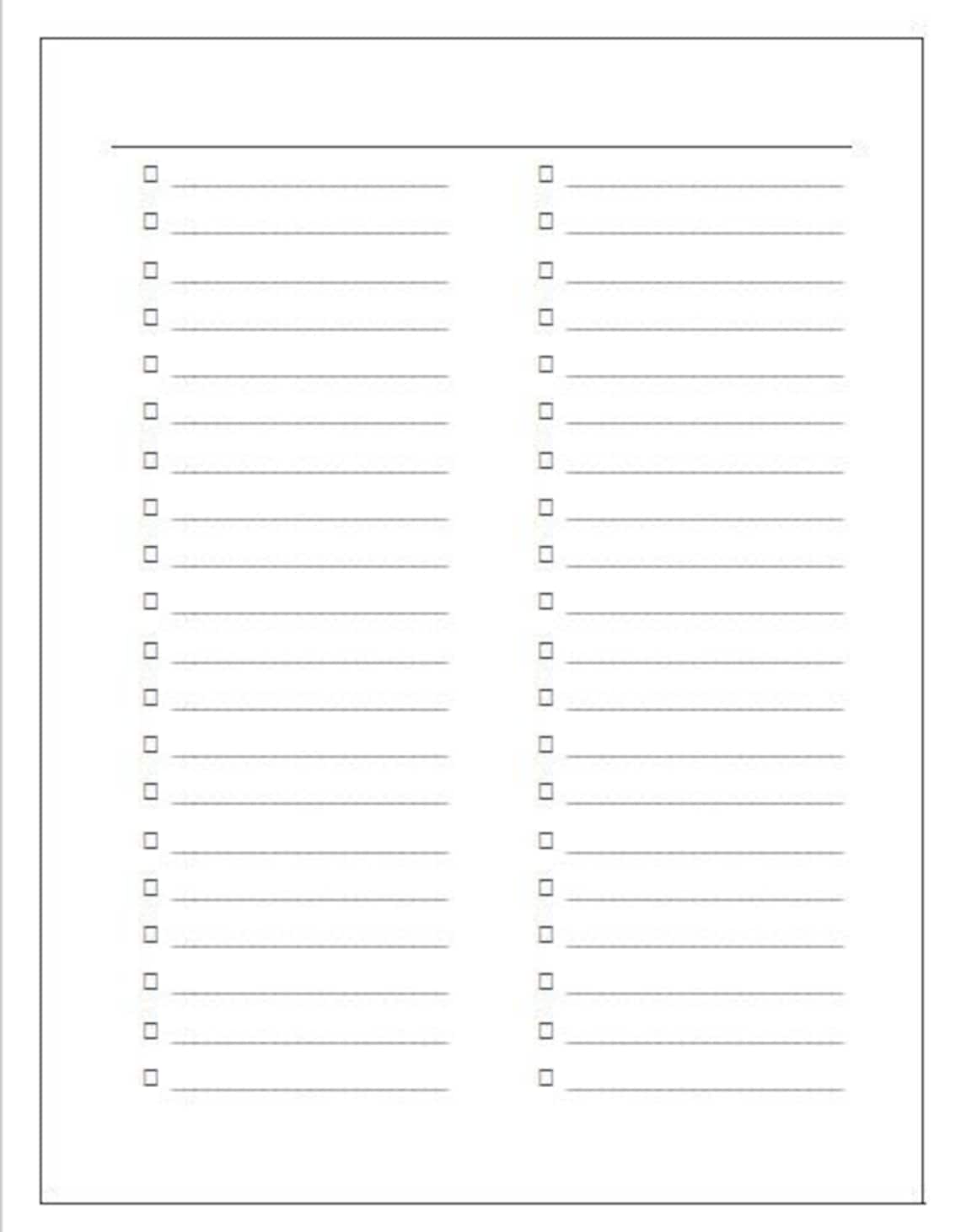 Blank Checklist - Etsy