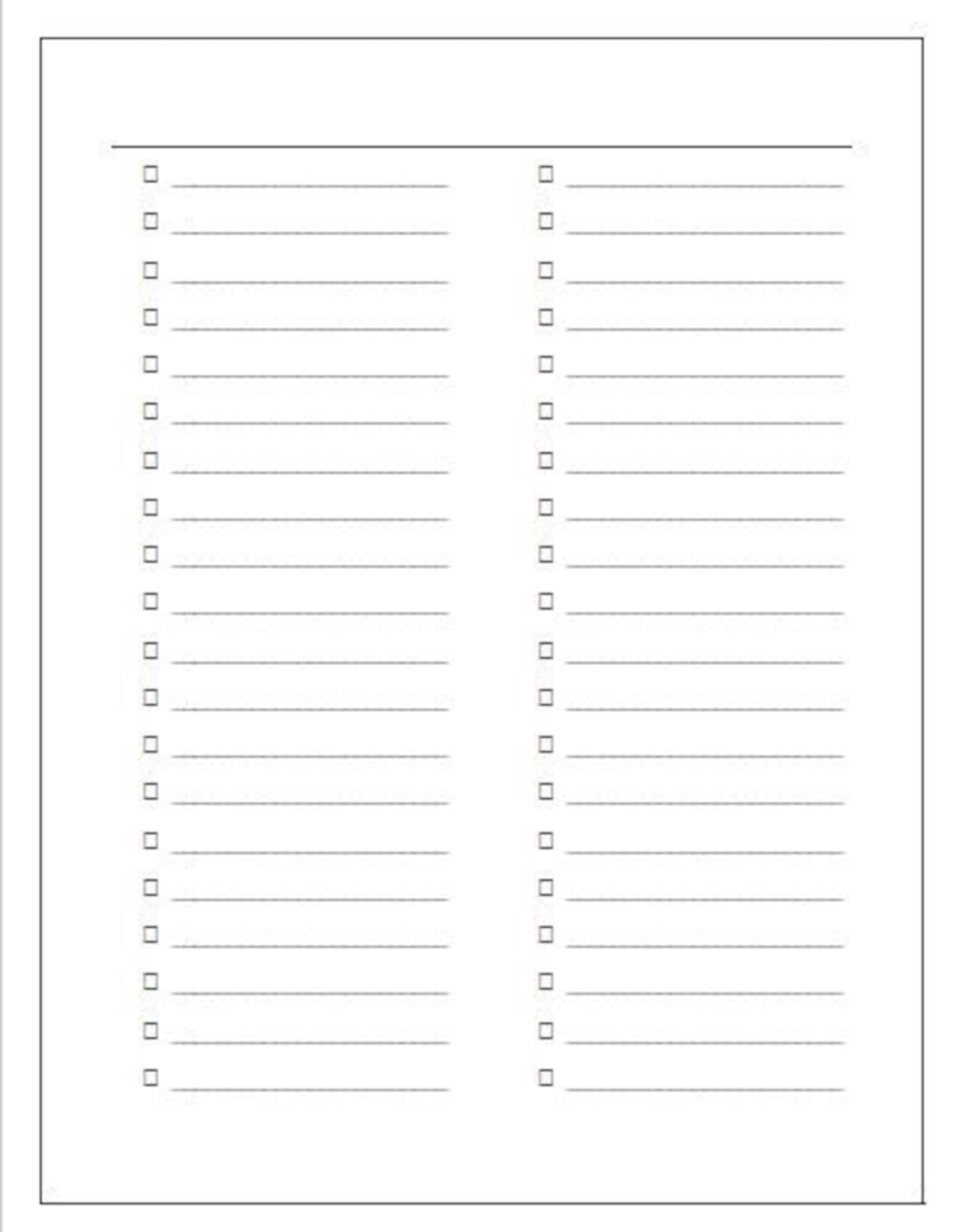 Blank Checklist - Etsy