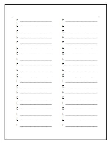 Blank Checklist - Etsy