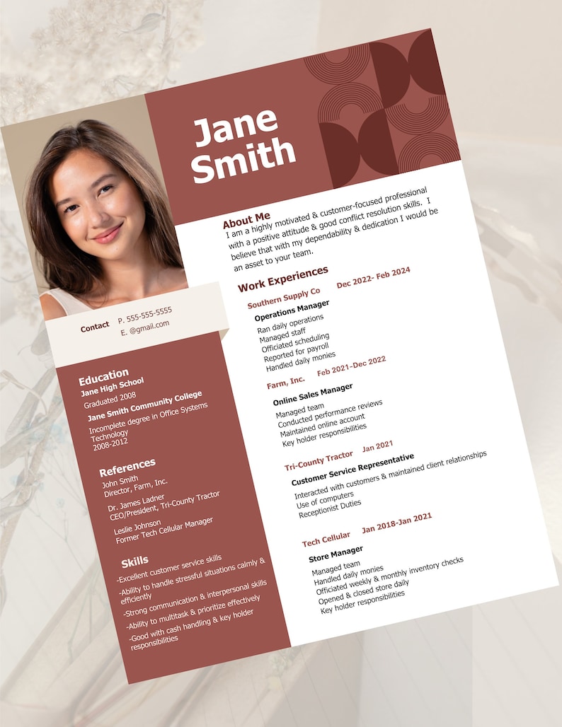 Professional Resume Template, Basic Resume, Modern Resume, Impressive ...