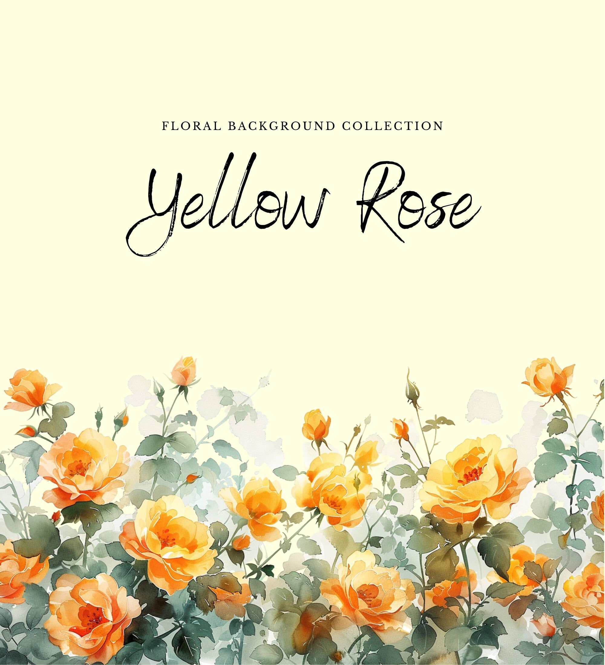 Watercolor Yellow Rose Flowers Clipart | Floral Background Collection ...