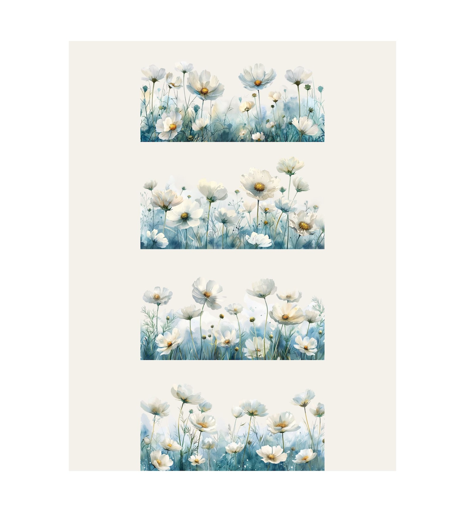 Watercolor White Flowers Clipart | Floral Background Collection - 10 ...