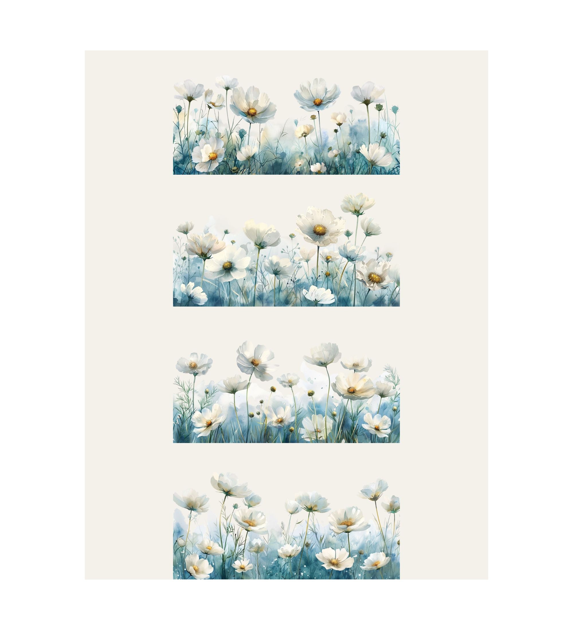 Watercolor White Flowers Clipart | Floral Background Collection - 10 ...