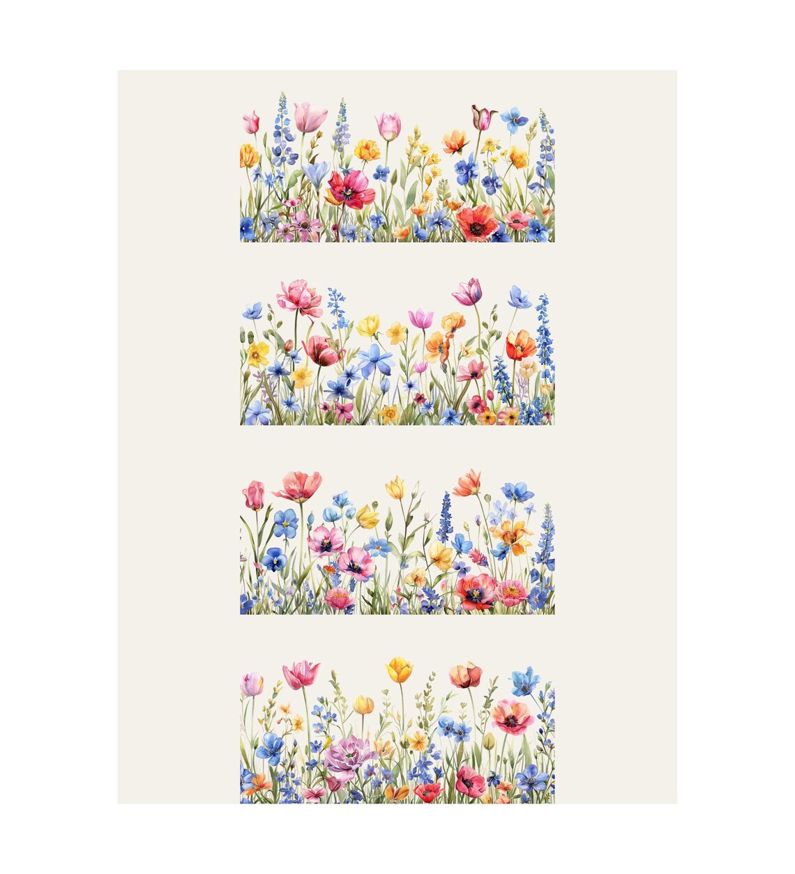 Watercolor April Flowers Clipart | Floral Background Collection - 10 ...