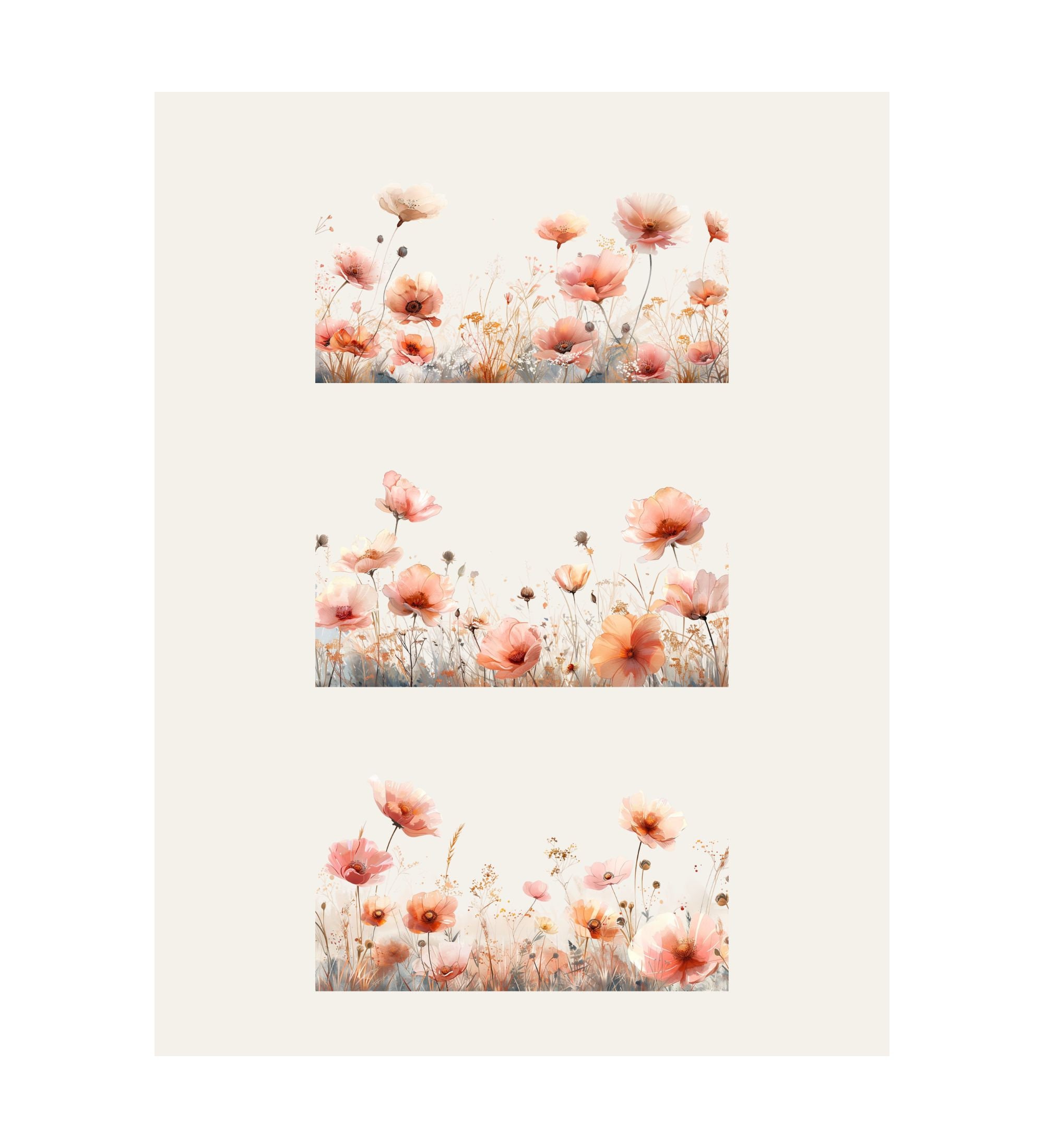 Watercolor Pink Flowers Clipart Floral Background Collection 10 Digital ...