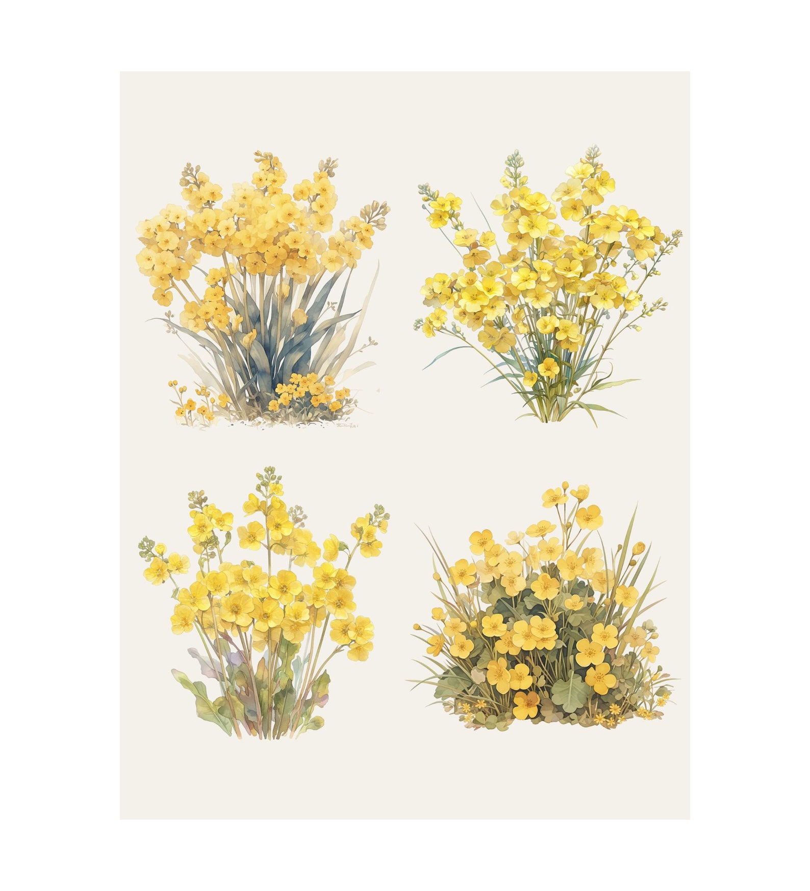 Watercolor Cowslip Clipart | Flower Collection - 10 Digital PNG Flowers ...