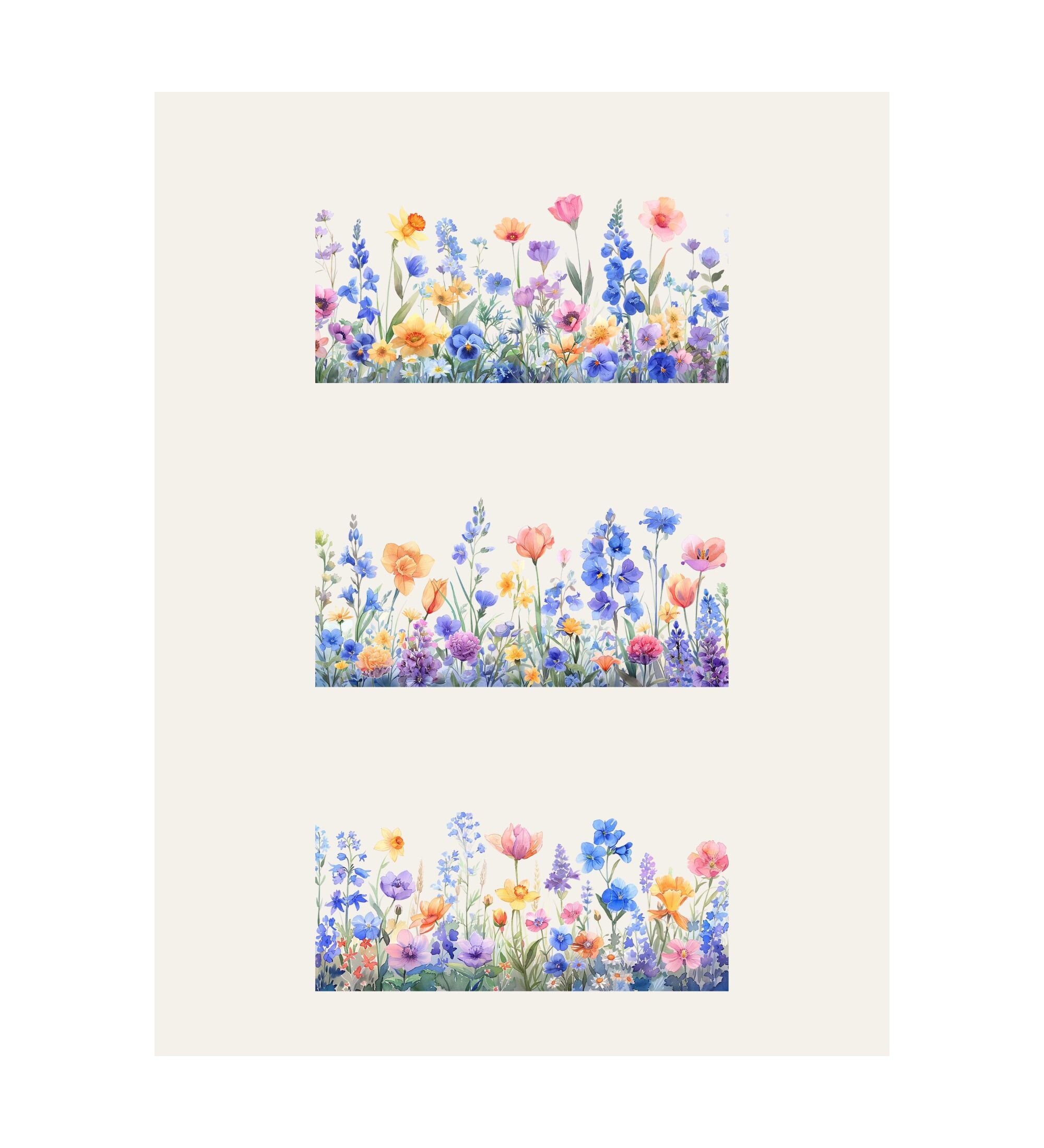 Watercolor Spring Flowers Clipart Floral Background Collection 10 ...