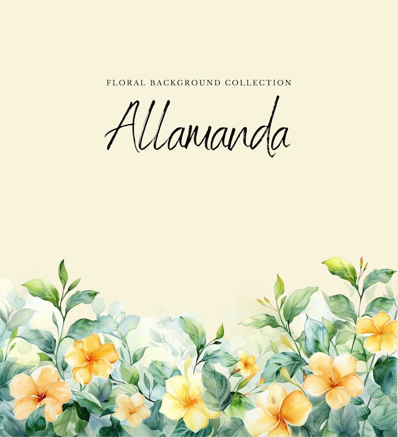 Watercolor Allamanda Flowers Clipart | Floral PNG Backgrounds (digital ...
