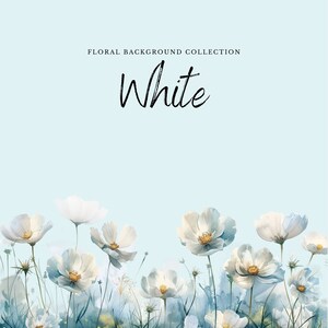 Watercolor White Flowers Clipart | Floral Background Collection - 10 ...