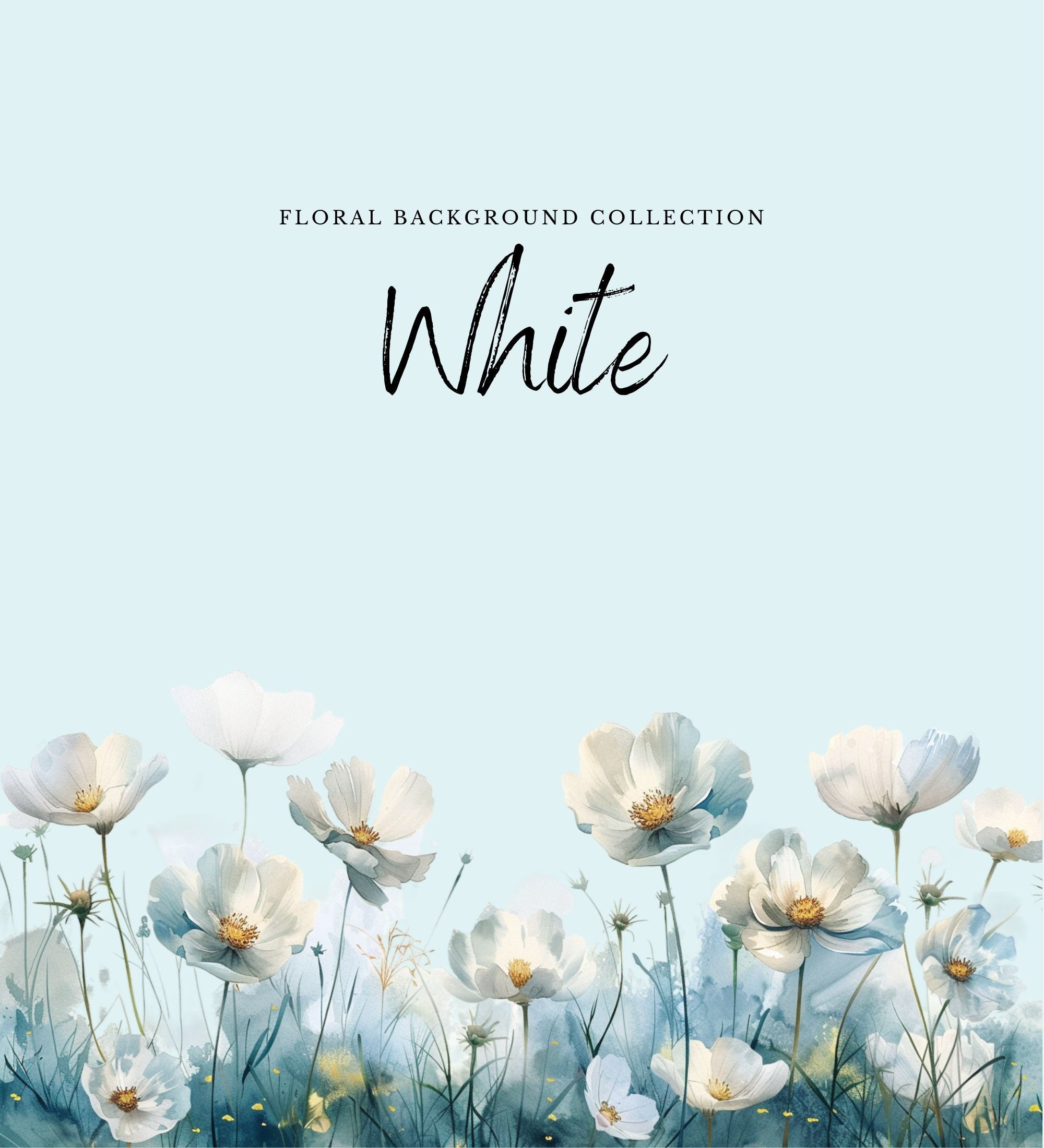 Watercolor White Flowers Clipart | Floral Background Collection - 10 ...