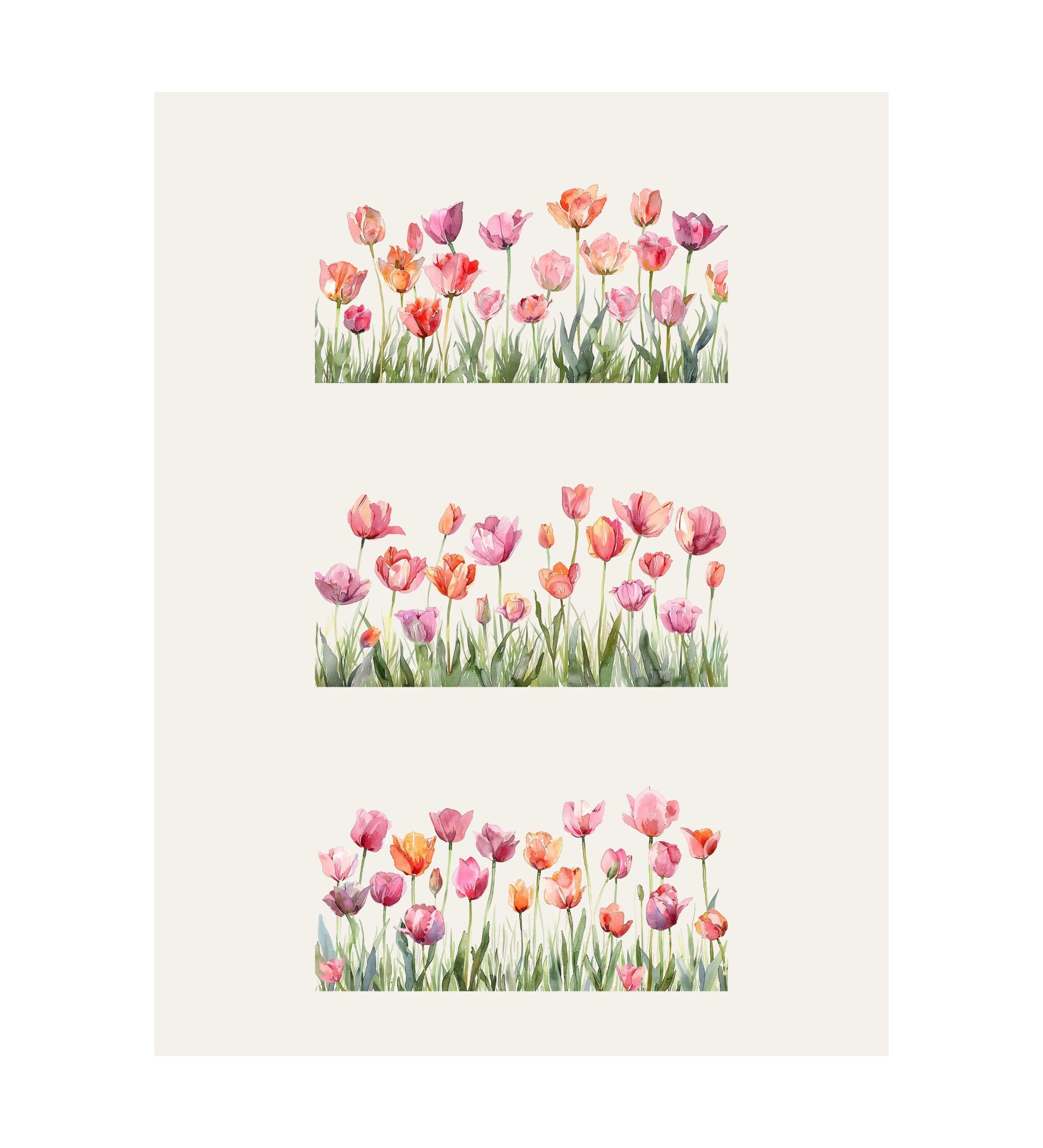 Watercolor Tulip Flowers Clipart | Floral Background Collection - 10 ...