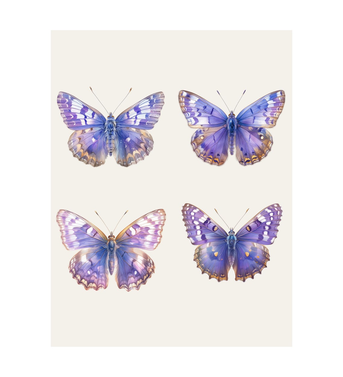 Watercolor Purple Emperor Clipart | Butterfly Collection - 10 Digital ...