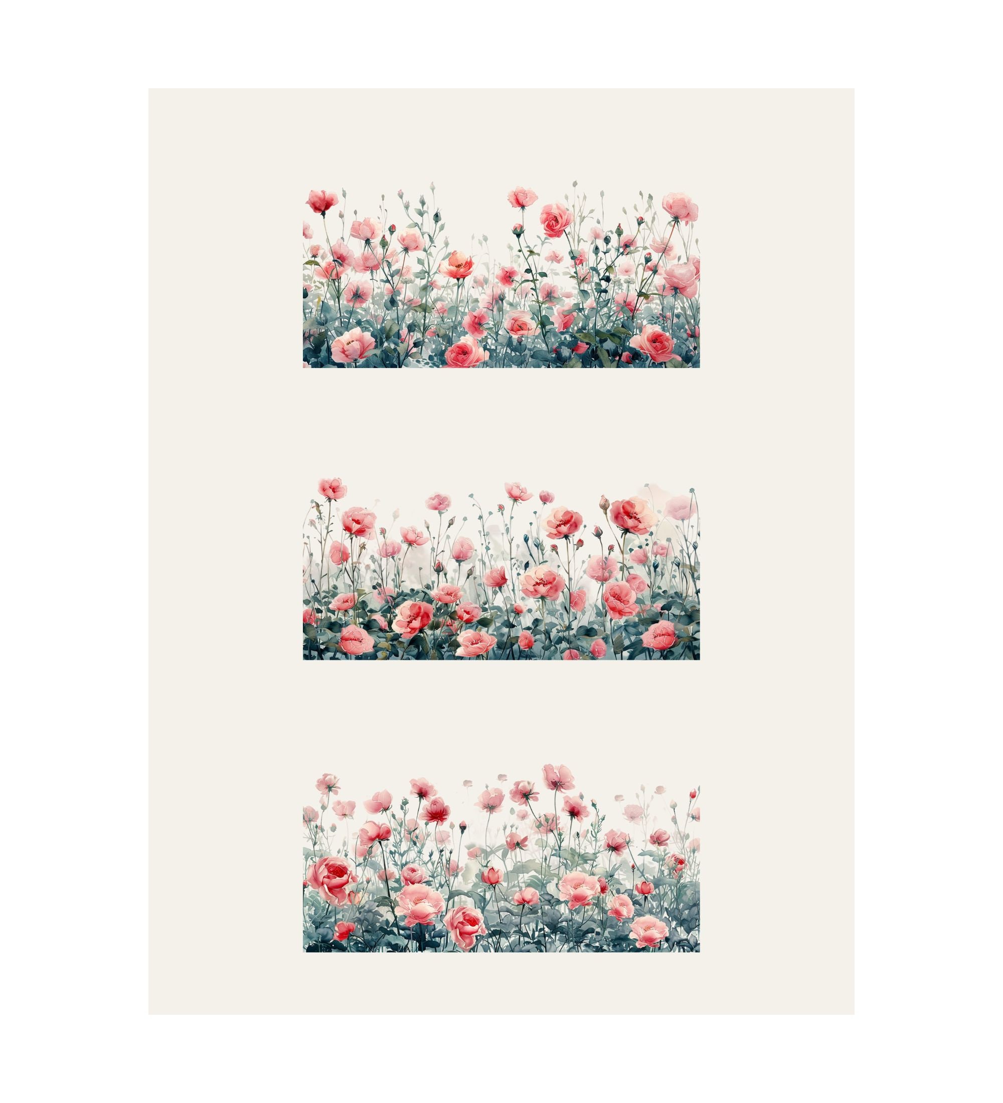 Watercolor Pink Rose Flowers Clipart | Floral Background Collection ...
