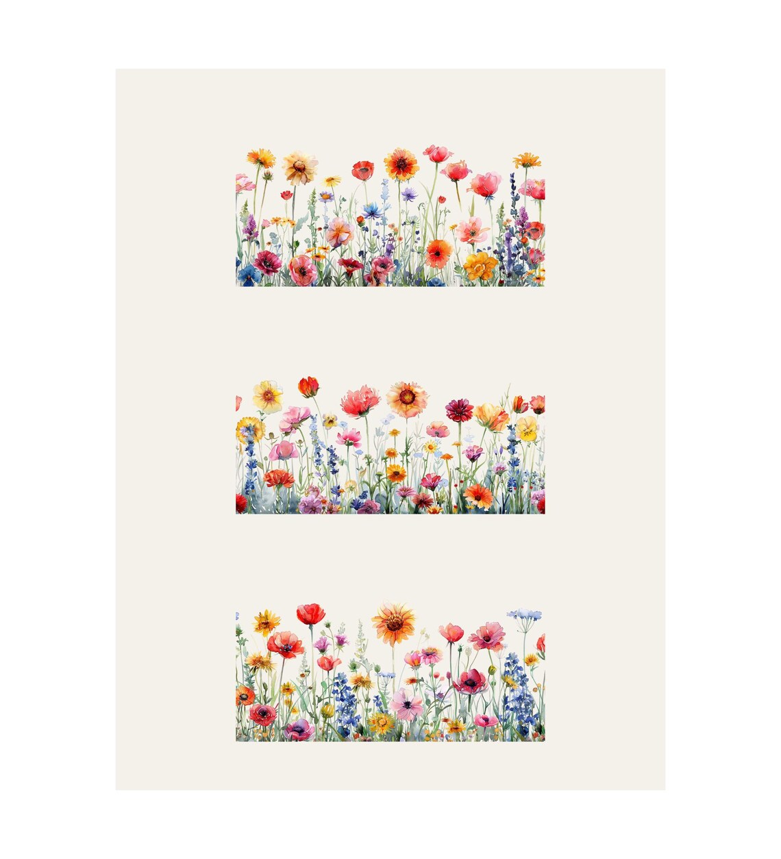Watercolor Summer Flowers Clipart Floral Background Collection 10 ...