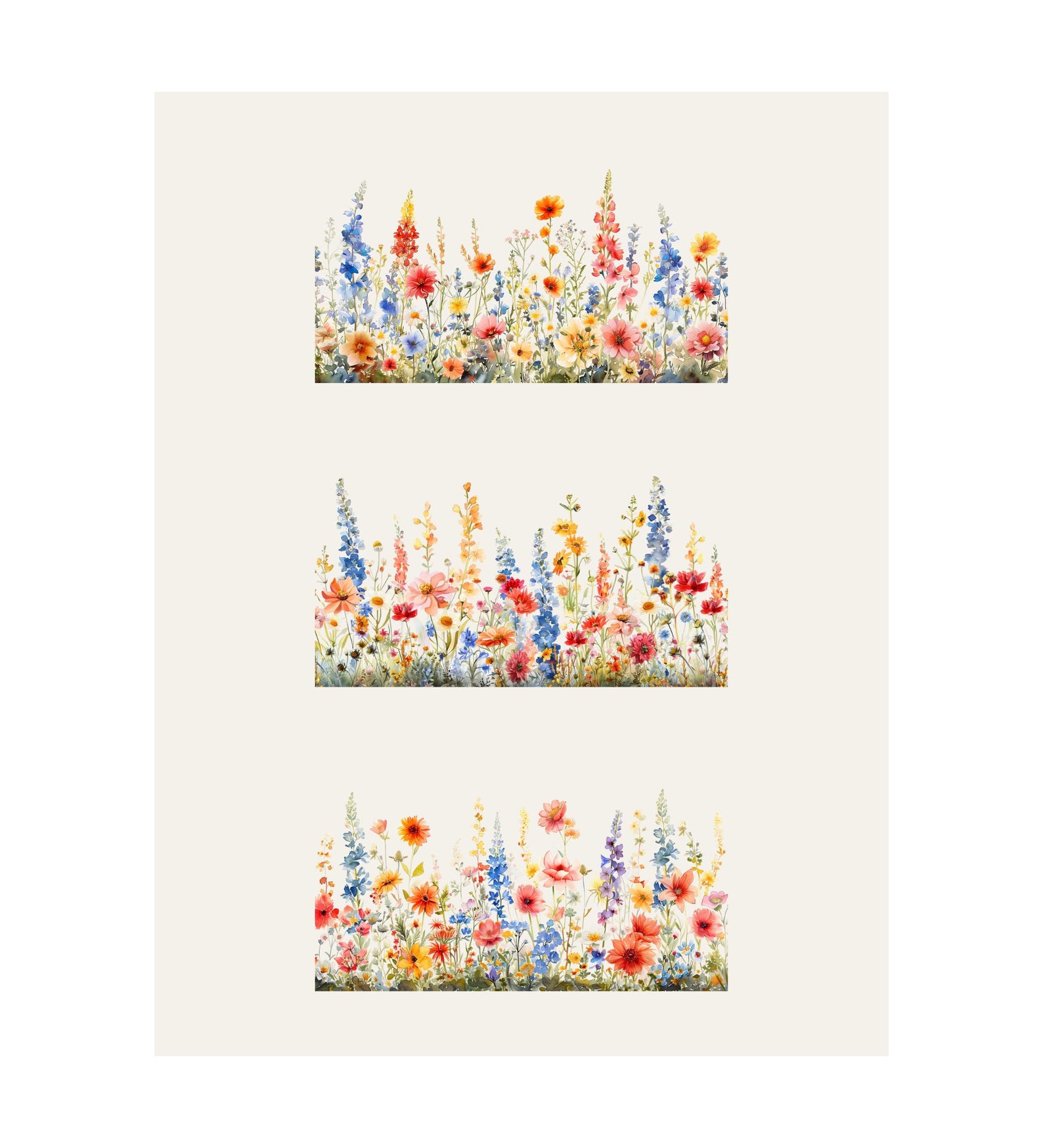 Watercolor July Flowers Clipart | Floral Background Collection - 10 ...