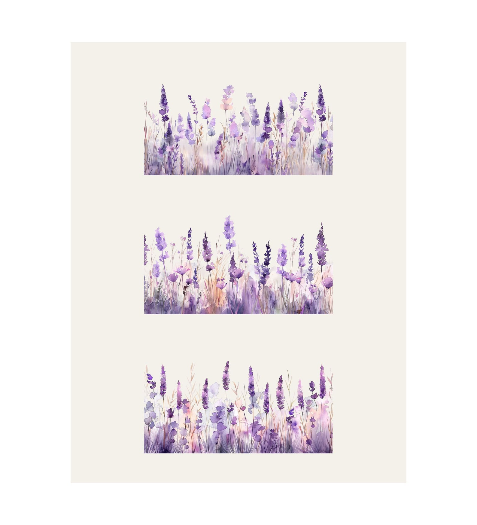 Watercolor Lavender Flowers Clipart Floral Background Collection 10 ...