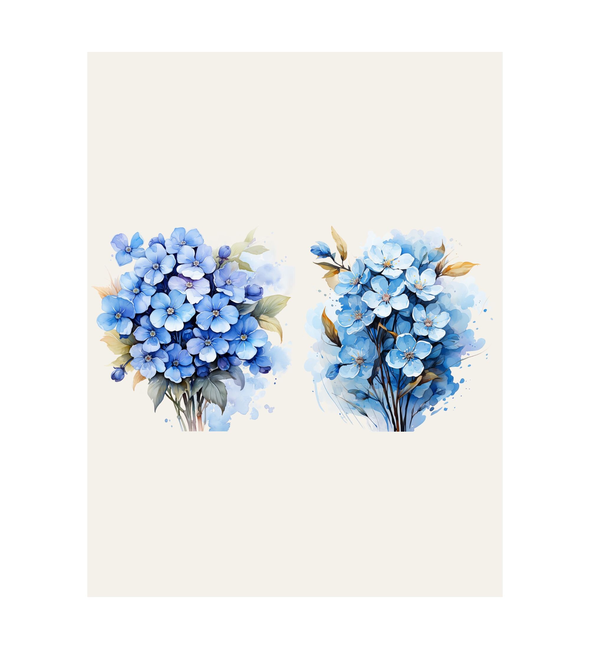 Watercolor Forget Me Not Clipart | Flower Collection - 10 Digital PNG ...