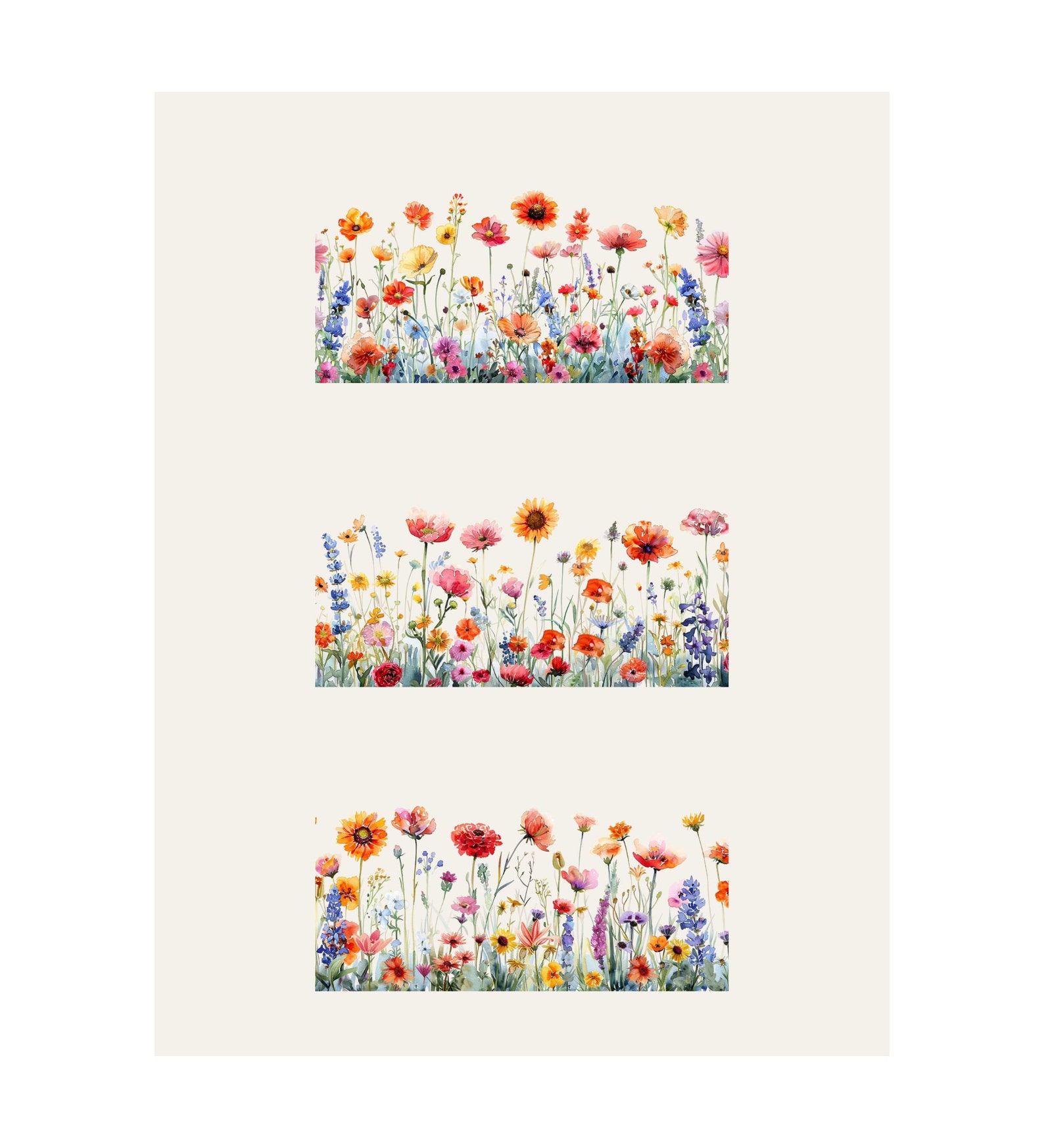 Watercolor Summer Flowers Clipart Floral Background Collection 10 ...