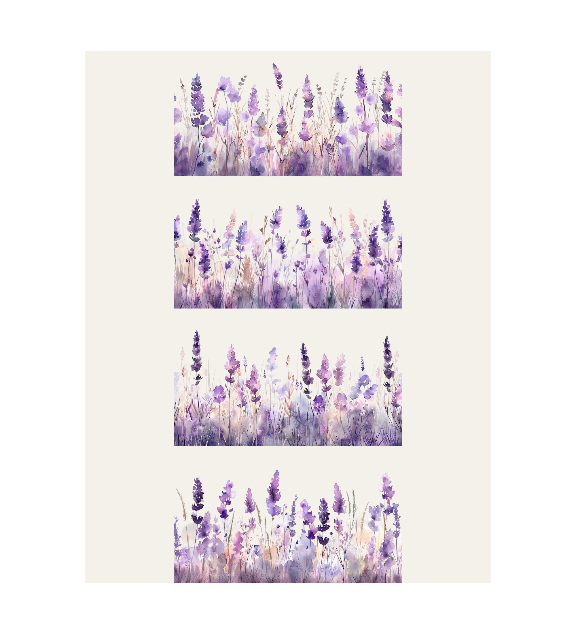 Watercolor Lavender Flowers Clipart Floral Background Collection 10 ...