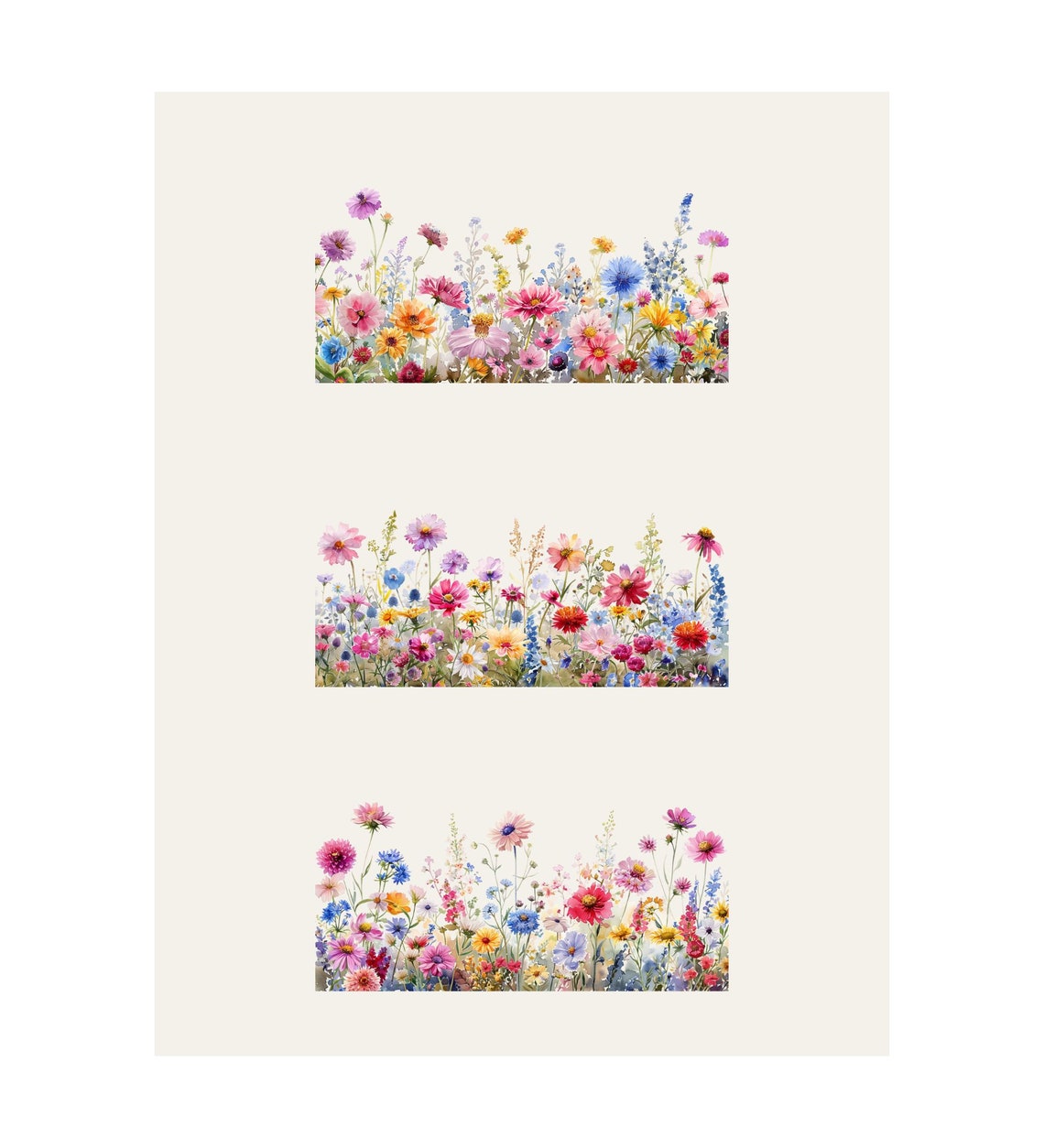 Watercolor August Flowers Clipart | Floral PNG Backgrounds (digital ...