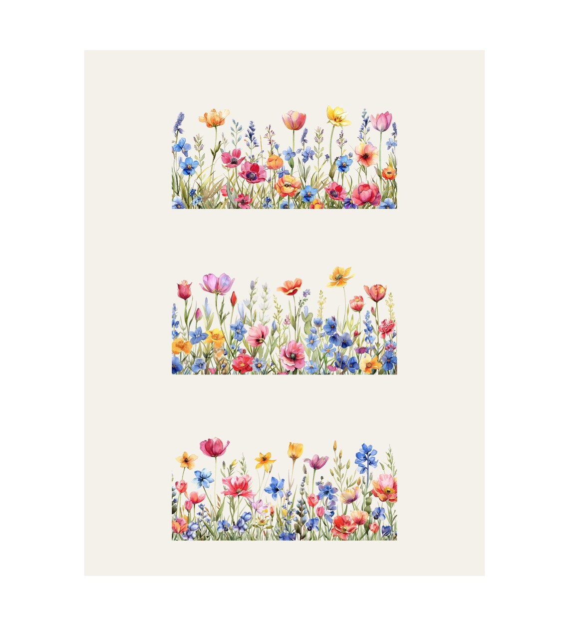 Watercolor April Flowers Clipart | Floral Background Collection - 10 ...