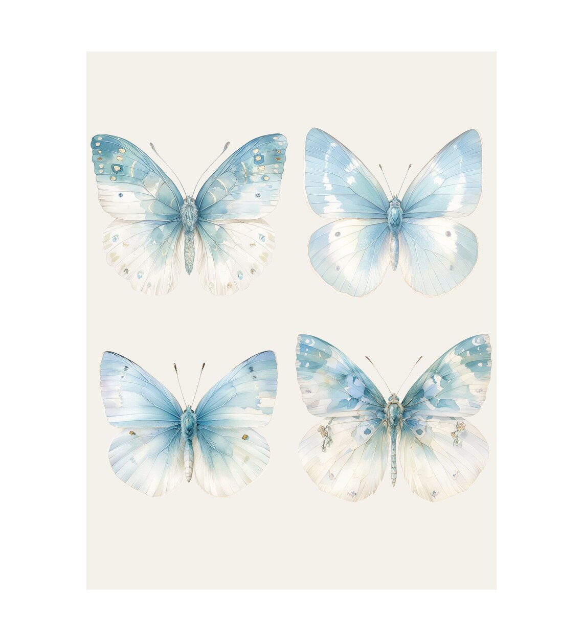 Watercolor Adonis Blue Clipart | Butterfly Collection - 10 Digital PNG ...
