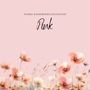 Watercolor Pink Flowers Clipart | Floral Background Collection - 10 ...